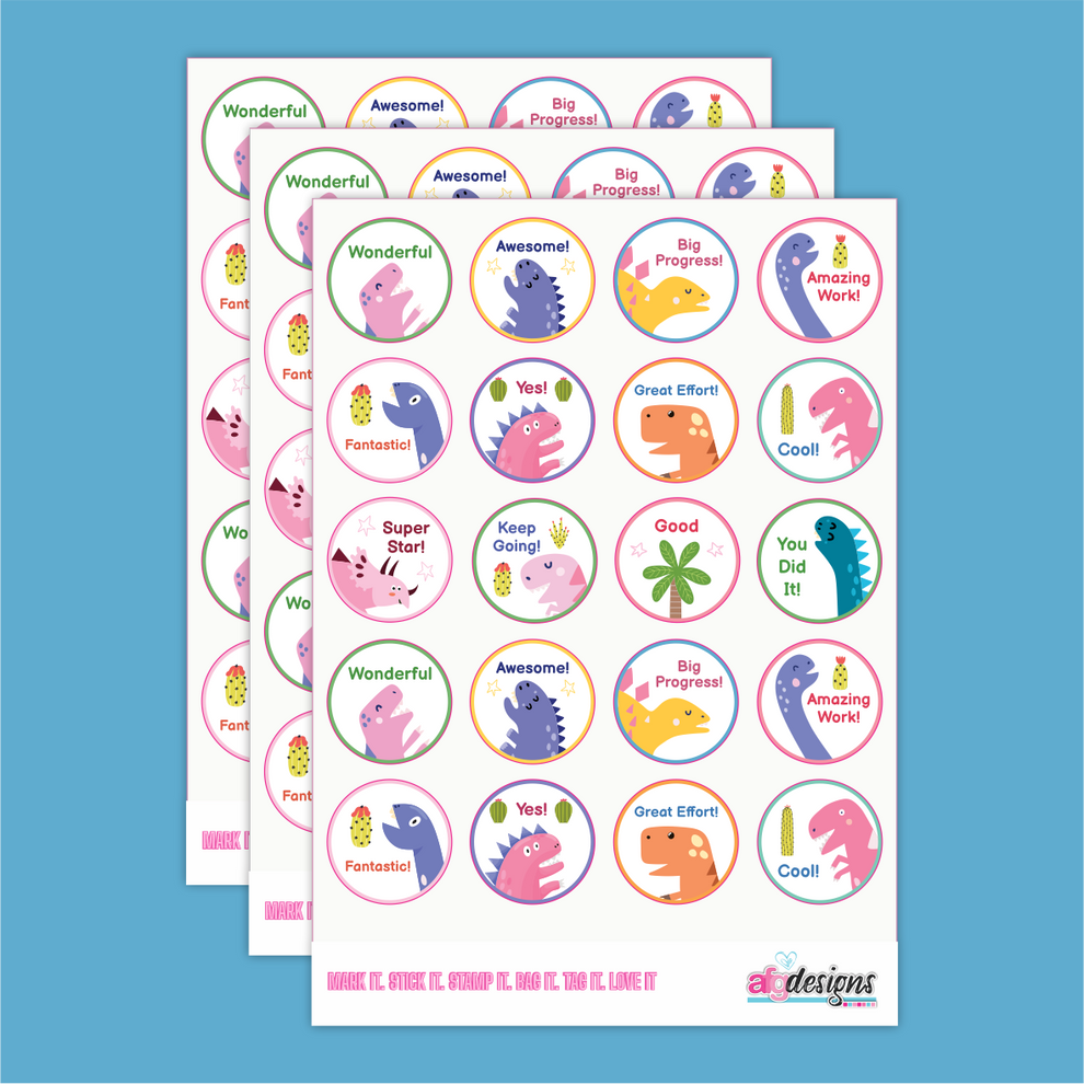 Teacher Stickers - Dino Set (3 sheets) – AFG Designs